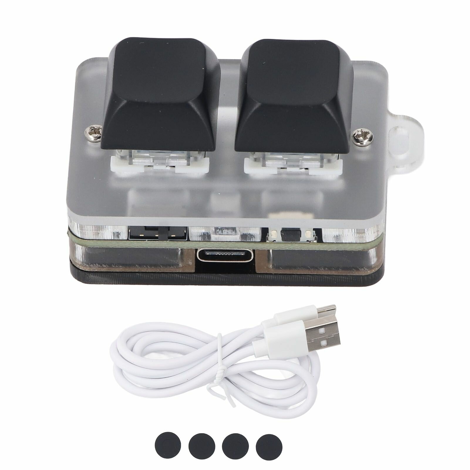 2-Клавишная Клавиатура с Поддержкой Программируемых Макросов и RGB Света, USB-C и BT, для Игровых и Рабочих Задач