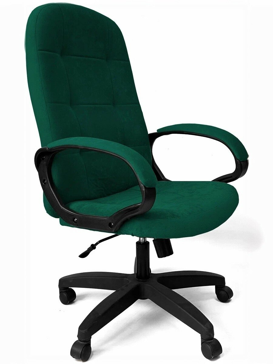 Компьютерное кресло StylChairs Пилот Софт, обивка велюр, цвет темно-зеленый