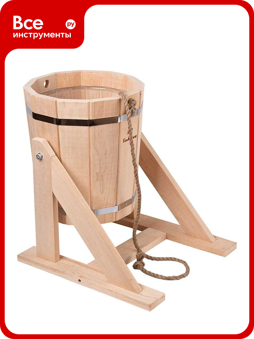 Обливное устройство ГлавБаня с пластиковым вкладышем, 15 л, ольха Б13420, из ольхи, клея и лака