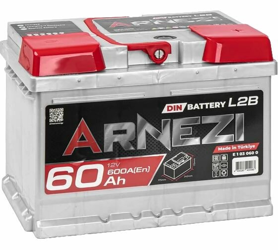 Аккумулятор Arnezi DIN SMF 60 А. ч обратный R+ 242x175x175 L2B EN 600 А E1030600