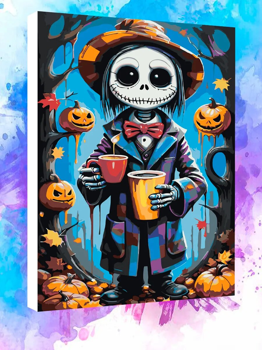 Картина по номерам Джек Скеллингтон Хэллоуин