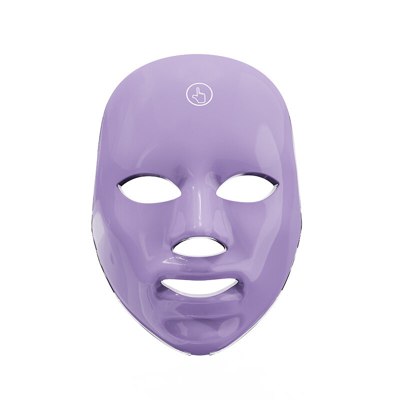 Маска для лица, перезаряжаемая, ручная, сенсорная, светодиодная, фиолетовая