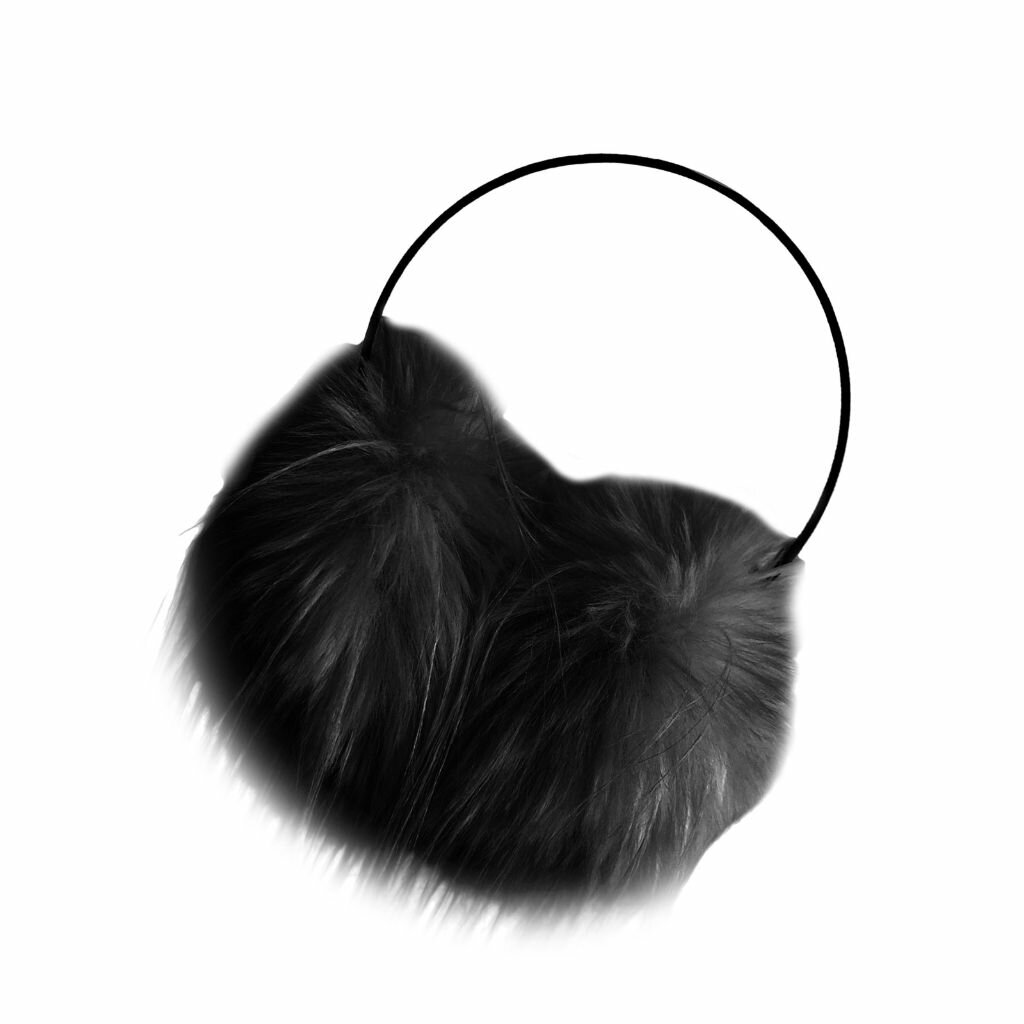 Плюшевые теплые наушники JK-черные-3