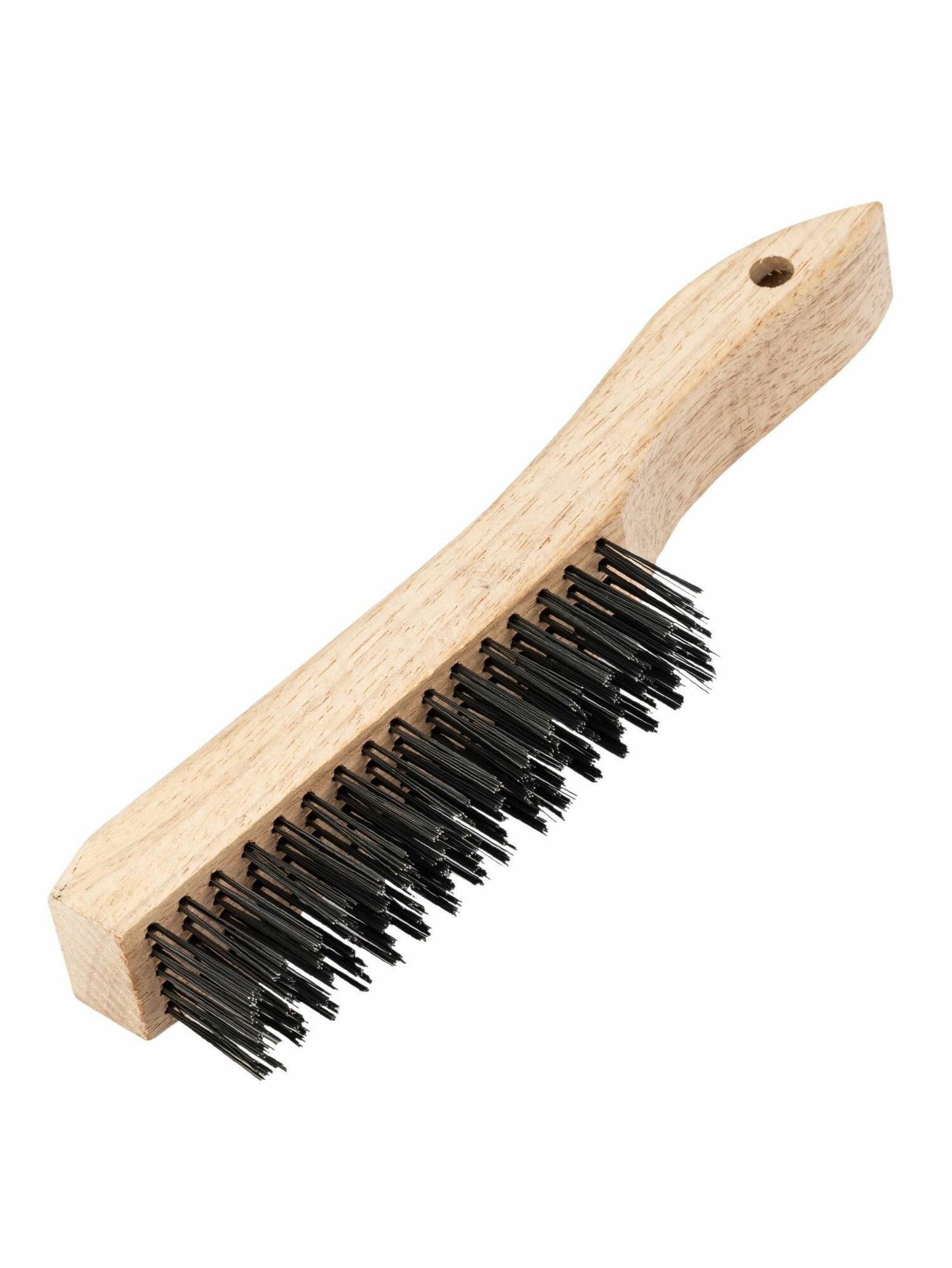 Щетка зачистная пятирядная, закаленная прямая проволока с деревянной ручкой Сибртех 74805