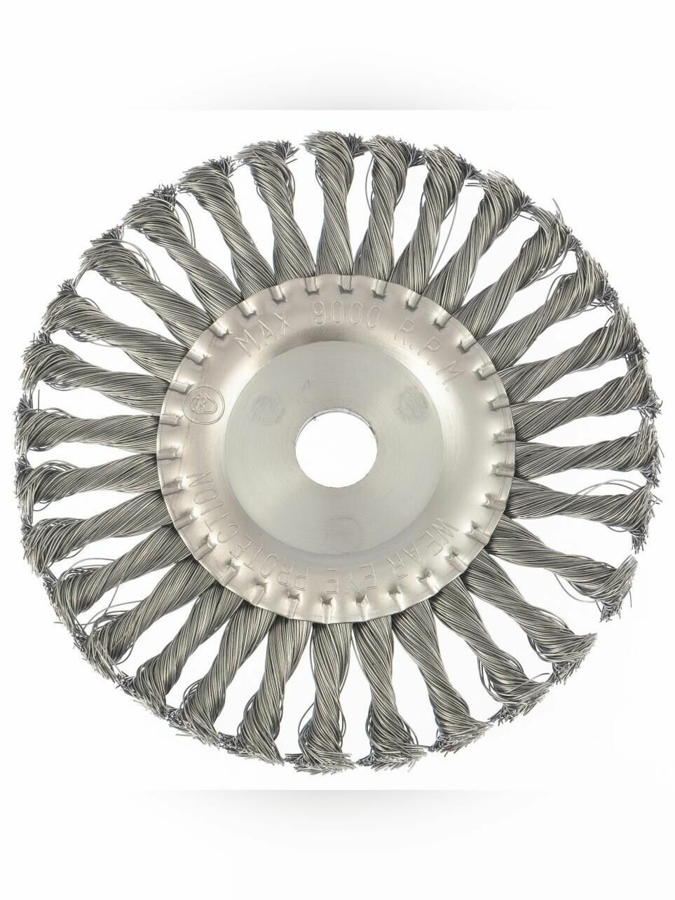 Щетка для УШМ 175 мм, посадка 22.2 мм, плоская, крученая проволока 0.5 мм Matrix 74636