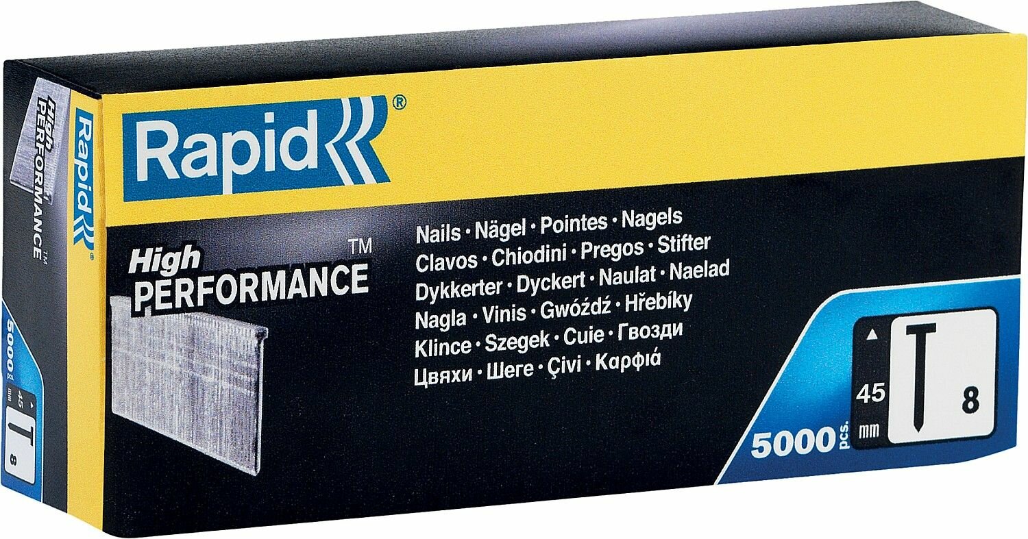 Гвозди RAPID тип 300, 45 мм, 5000 шт, закаленные, супертвердые 40100536