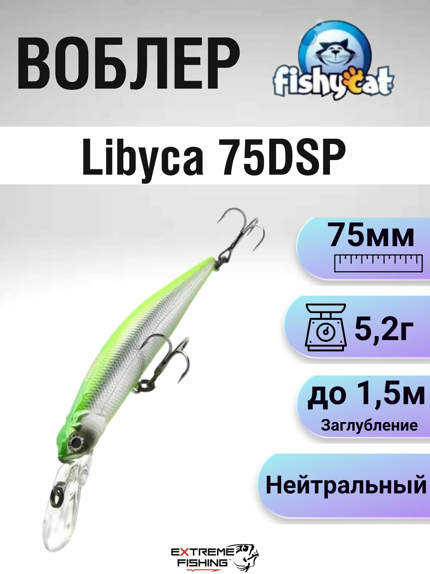 Воблер Fishycat Libyca 75DSP, R12