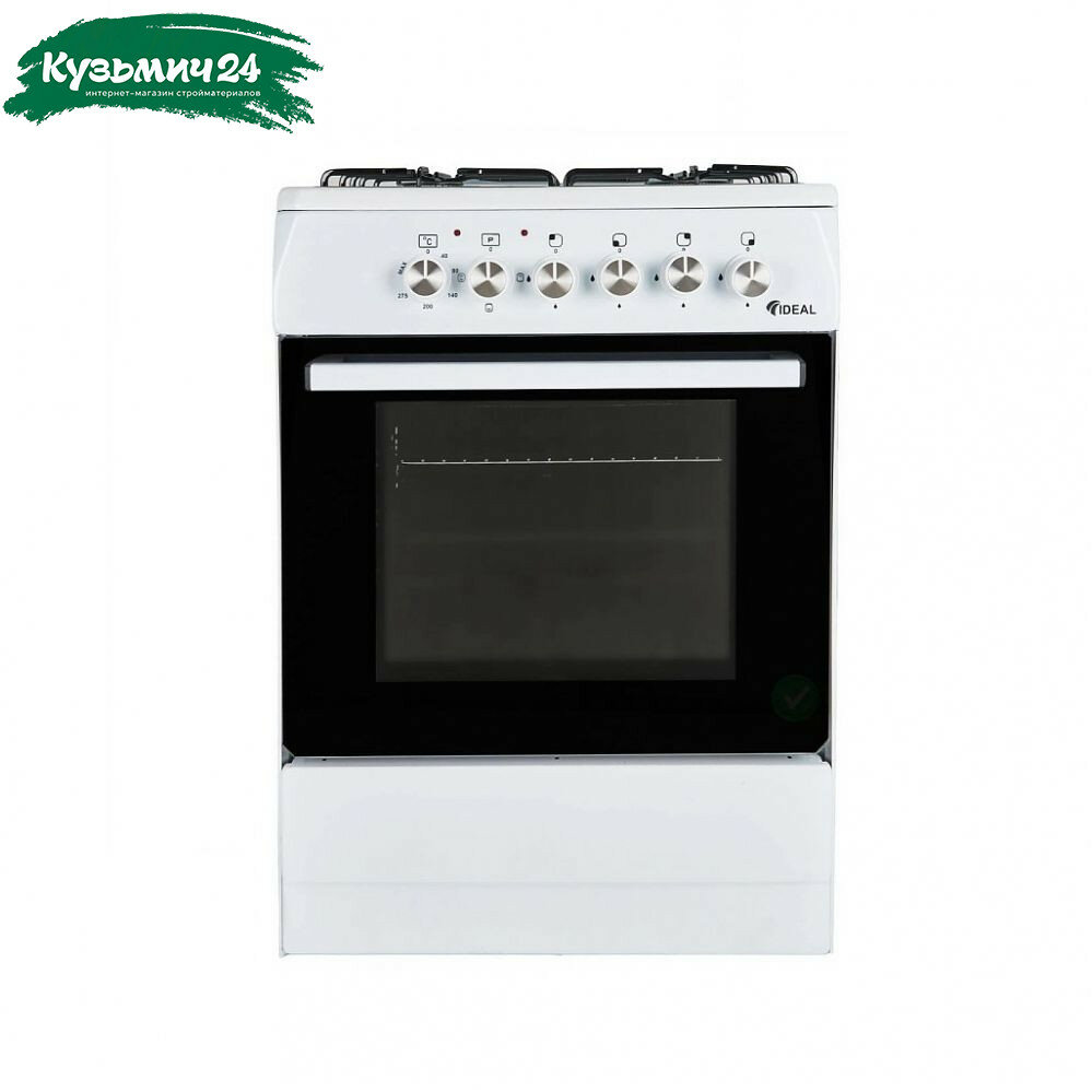 Плита комбинированная Ideal L110 Econom, цвет белый, объем электродуховки 65 л, откидная дверца, 1 шт.