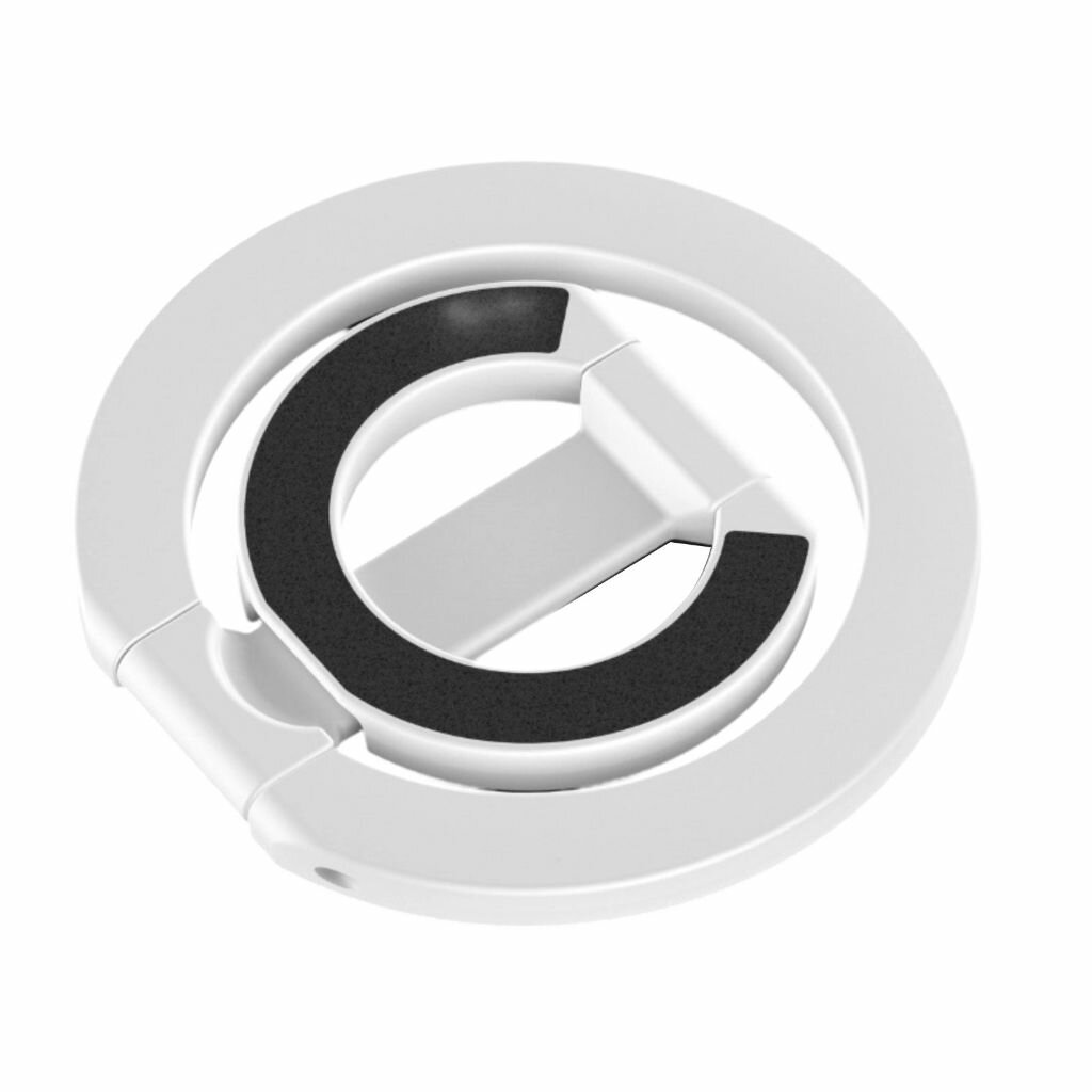Держатель для телефона, Новый складной магнитный многофункциональный держатель для мобильного телефона с двойным кольцом и дизайном кольцевой пряжки-белый