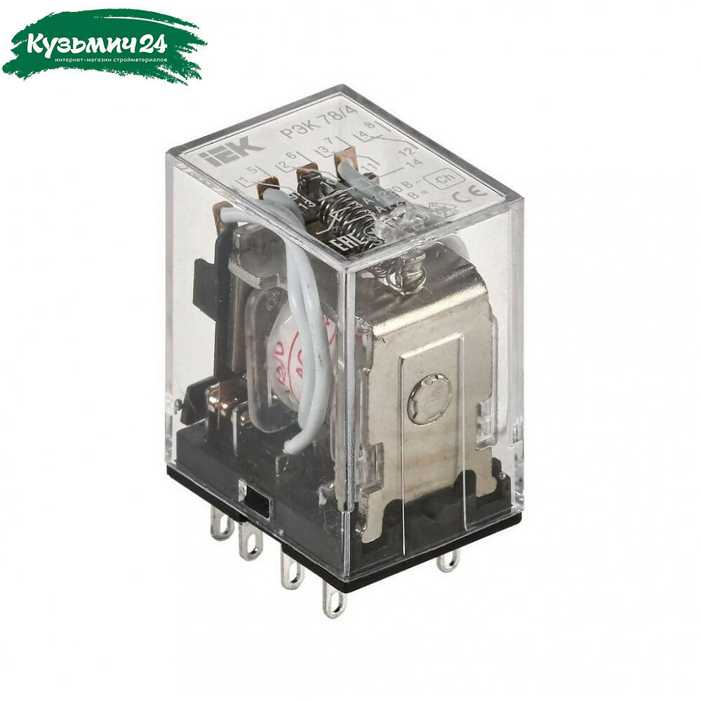 Реле промежуточное IEK РЭК 78-4, 3А, 24В, AC, модульное, RRP20-4-03-024A