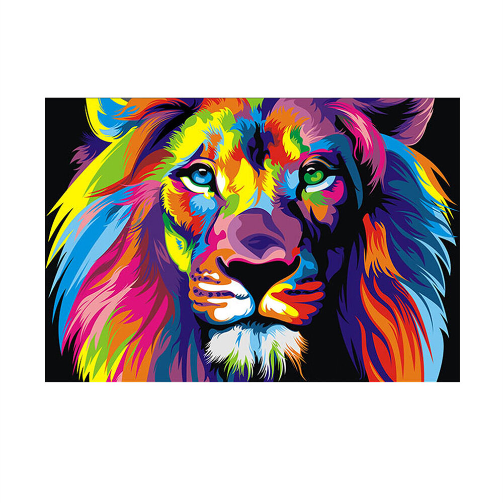 DIY Кит для рисования алмазными кубиками 5D Лев, круглые алмазы, полностью набитые, размер 30*40см, материалы канва и смоляные алмазы, типы A, B, C, D, E, F, G, H, I, рамка не включена, набор для рукоделия и украшения стен комнаты
