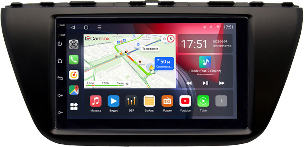 Штатная магнитола Suzuki SX4 2 2013-2022 Canbox L-Line 4476-RP-SZSX4C-160 Android 10 (4G-SIM, 3/32, TS18, DSP, QLed)
