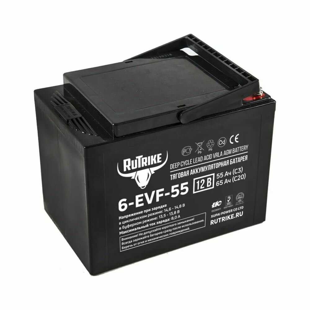 Тяговый гелевый аккумулятор RUTRIKE 6-EVF-55 12V55A/H C3 021946