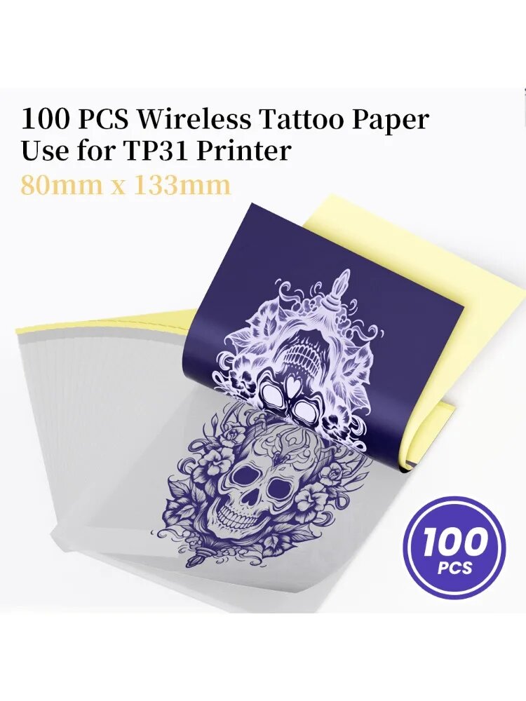 Трафаретная бумага для татуировок Aken 80x133 мм, 100 листов