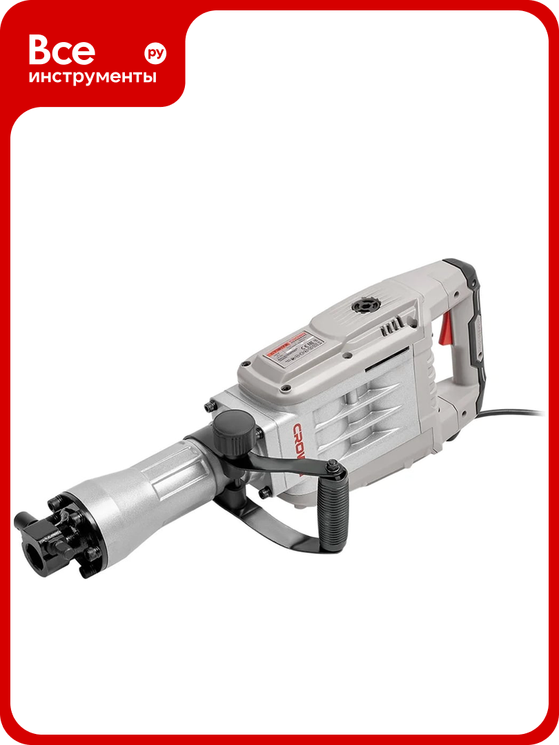 Отбойный молоток Crown CT18172 BMC с щеточным двигателем, шестигранный патрон с проточкой, пика и зубила