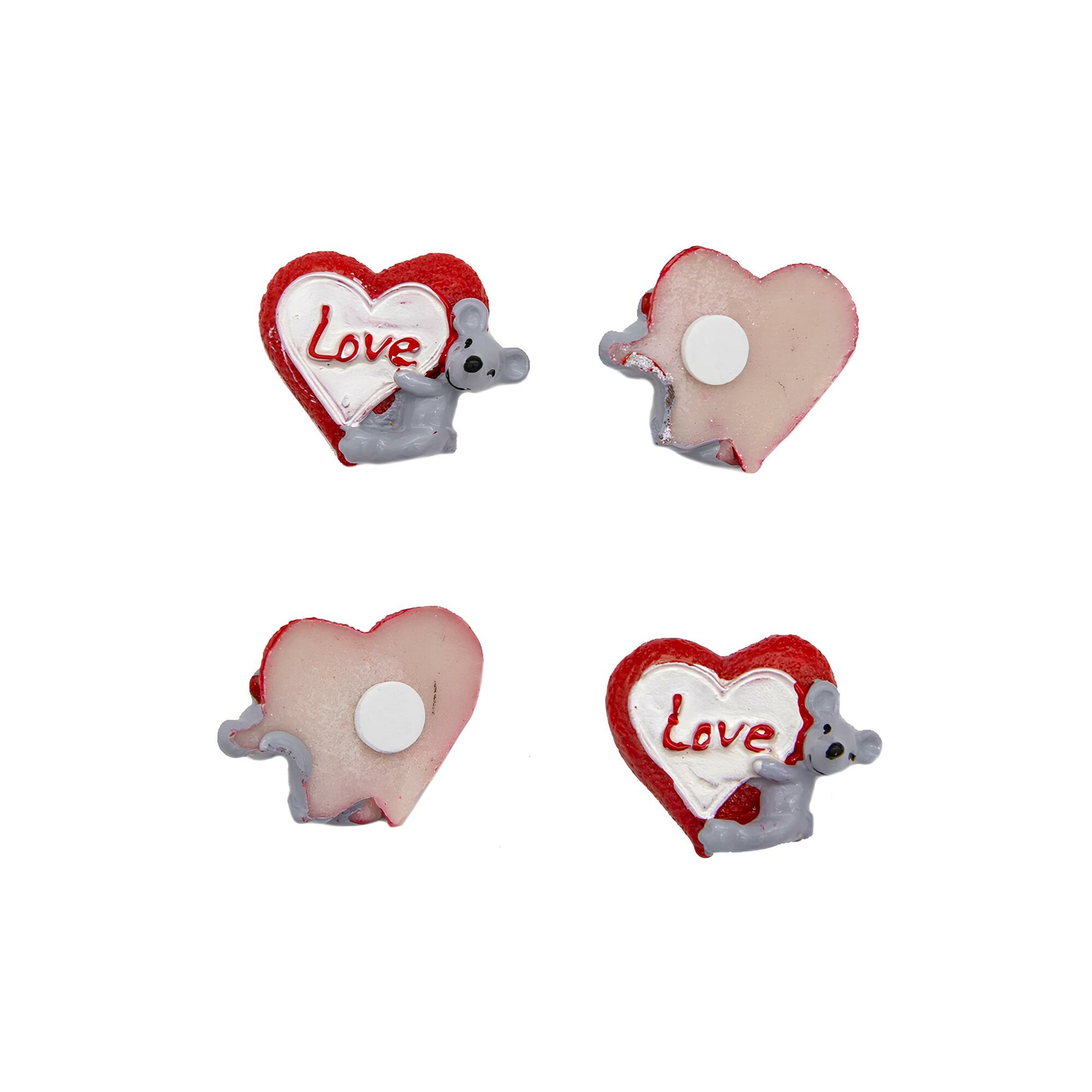 Декор для творчества, рукоделия, скрапбукинга 'Мышка с сердечком', 4 шт, Astra&Craft