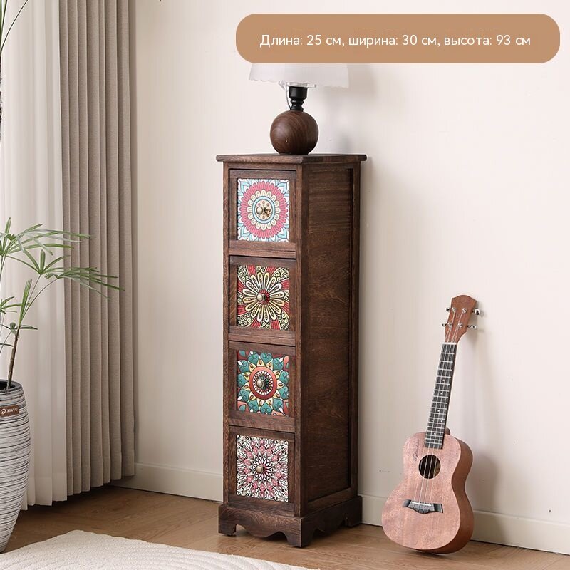 Комод, 3 ящ，Изготовлен из массива дерева в стиле ретро ，Износостойкий, устойчивый к коррозии 25х30x72 см