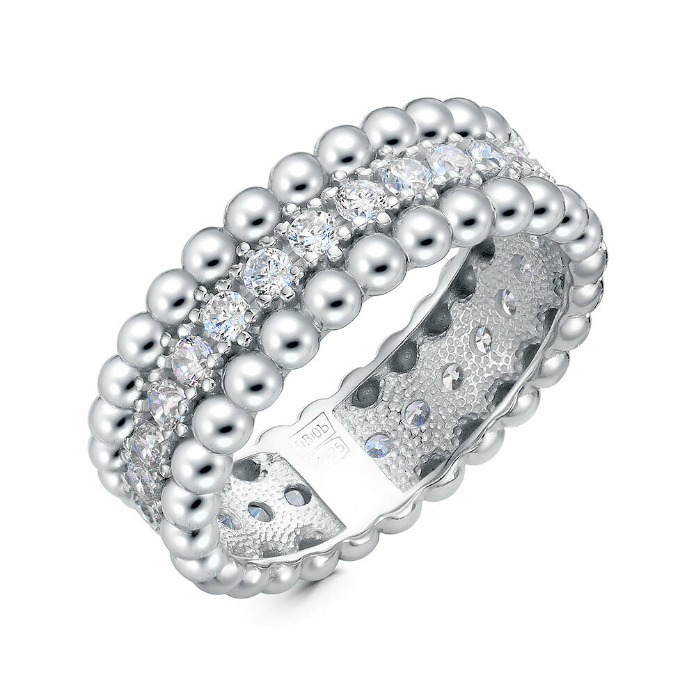 Кольцо, серебро, 925 проба, фианит