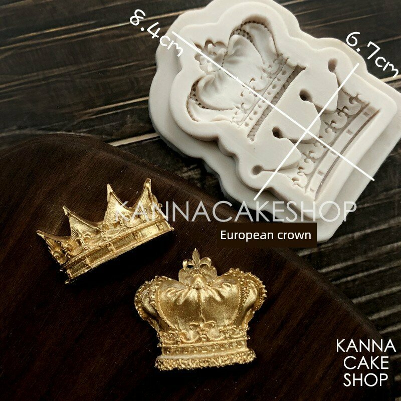 Силиконовая форма для фонданта: корона в европейском стиле, фоторамка, голова женщины, рельефный узор, крест в
