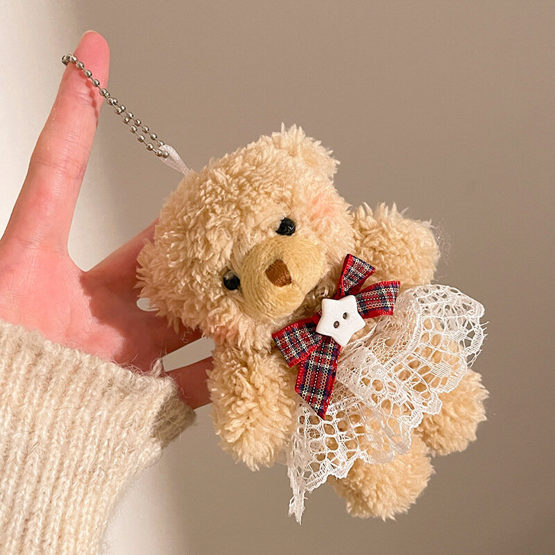 Креативный, мягкий, милый кулон в виде плюшевого мишки, очаровательная плюшевая игрушка-мишка, подвеска для сумки, аксессуар, брелок F-4297