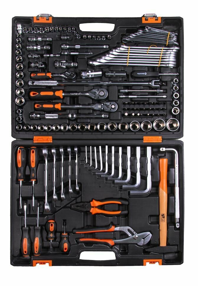 Набор инструментов, 1/2", 1/4", CrV, в кейсе 142 предм Вихрь