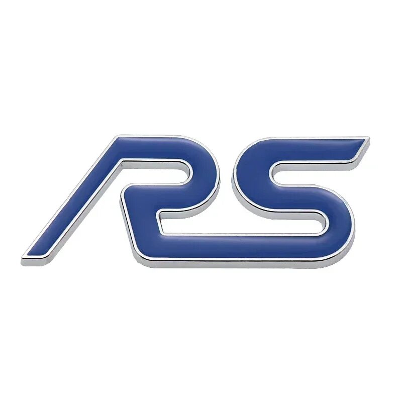 Металлический сплав RS, эмблема передней решетки, значок на задний багажник, автомобильная наклейка для Ford Fiesta Focus Mondeo Kuga Ranger Mustang F150 Escape