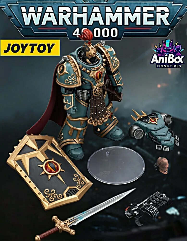 AniBox Warhammer 40000 Sons of Horus Little Horus Aximand, Captain of the 5th Company JOYTOY 1/18 подвижная фигурка сменные аксессуары высокая детализация