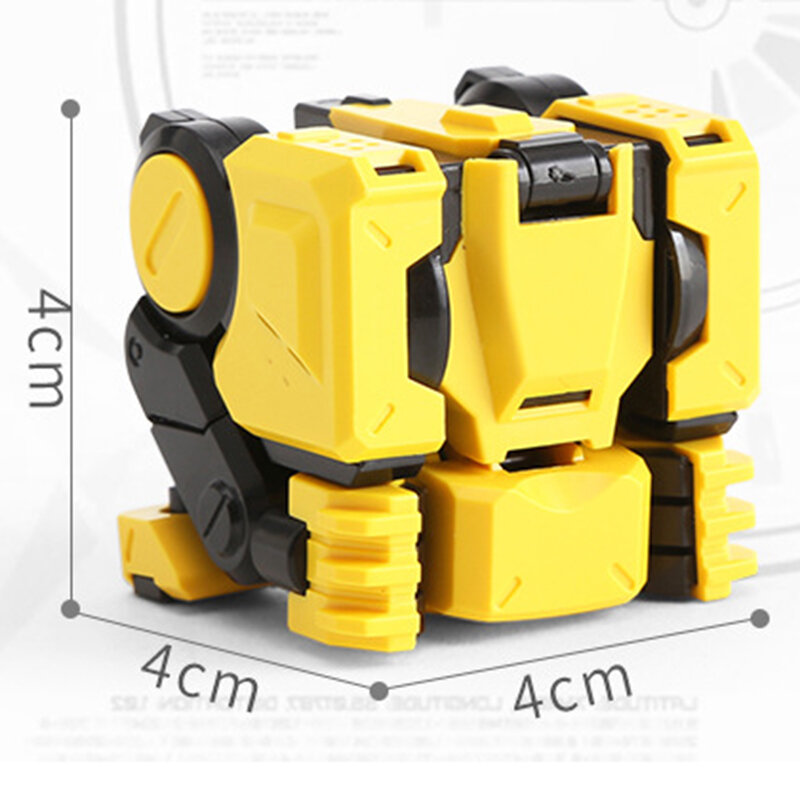 FLYEER 4X4X4 Деформируемый динозавр 3 цвета Игрушка с маленькими динозаврами Подвижное соединение Тираннозавр Рекс Трансформирующееся животное (желтый)