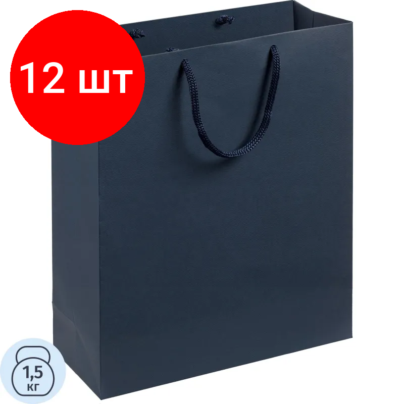 Комплект 12 штук, Пакет подарочный Wide, синий арт.74440.40