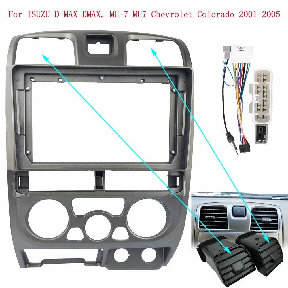 Автомобильный радиоприемник на Android, комплект с рамкой для ISUZU D-MAX/MU, 7 дюймов, CHEVROLET Колорадо 2001-2005, панель приборной панели, Кабель-адаптер 2001-2005 AIR cable