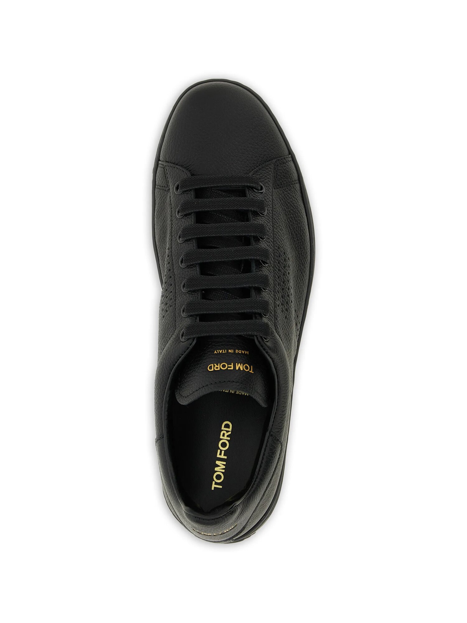Кроссовки Tom Ford Perforated-logo leather sneakers, размер 41 — фото 1