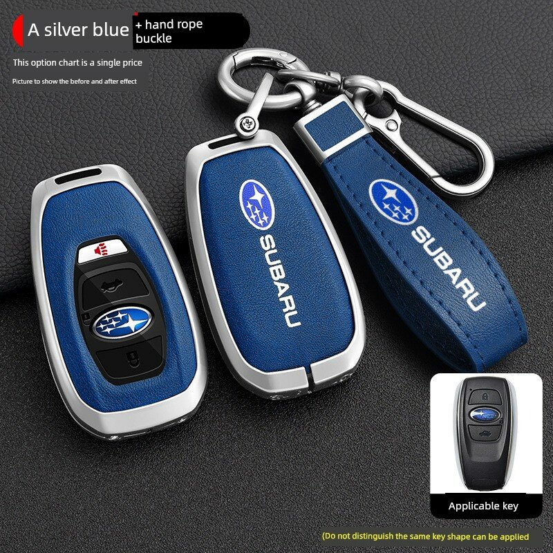 Чехол для ключей Subaru (XV, Forester, Outback, Legacy, BRZ) из высококачественной кожи с металлической застежкой