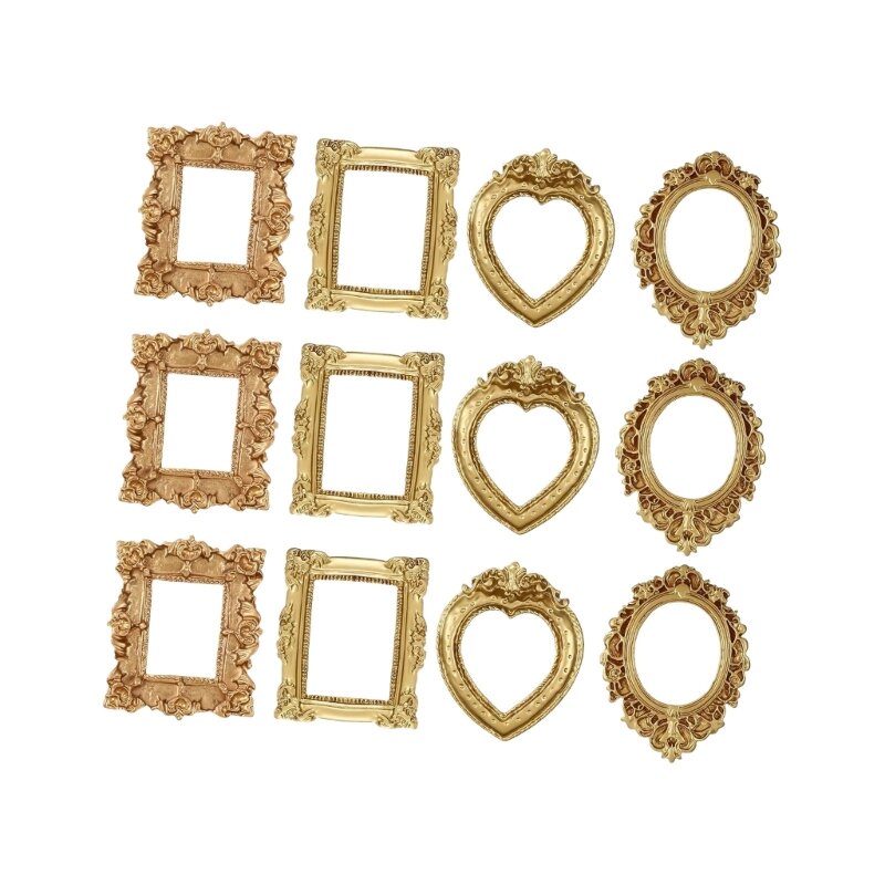 Упаковка из 12 мини-ретро-золотых фоторамок