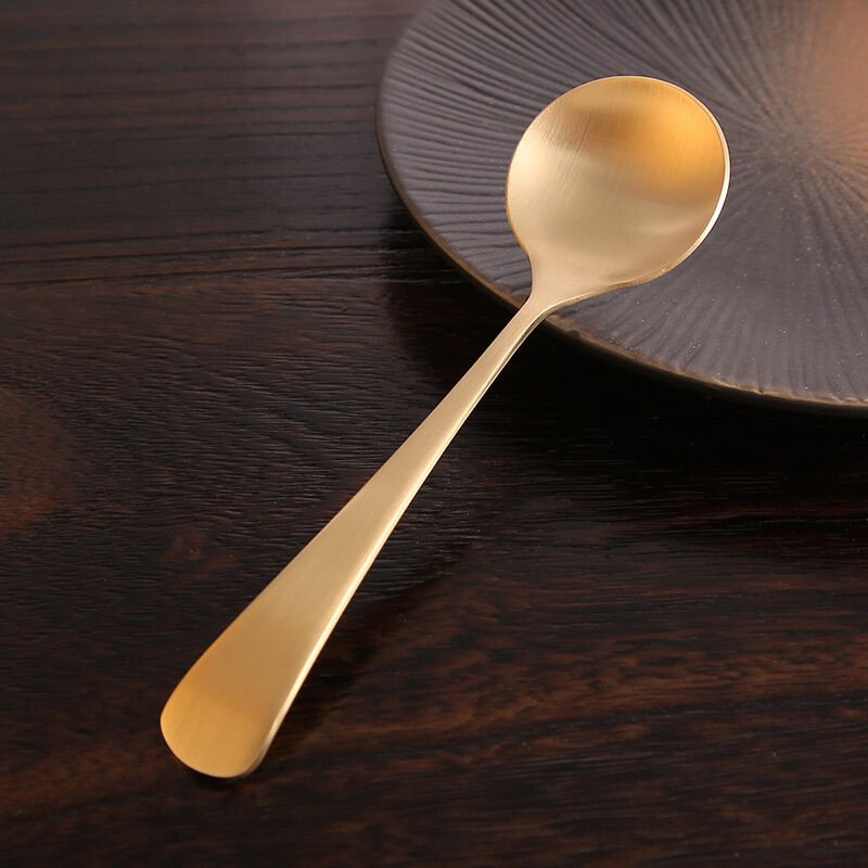 Медная ложка, чистая медь, домашняя ложка для еды, взрослая, корейский стиль, ручная работа, креативная, милая, с высоким внешним видом, утолщенная суповая ложка, круглая ложка