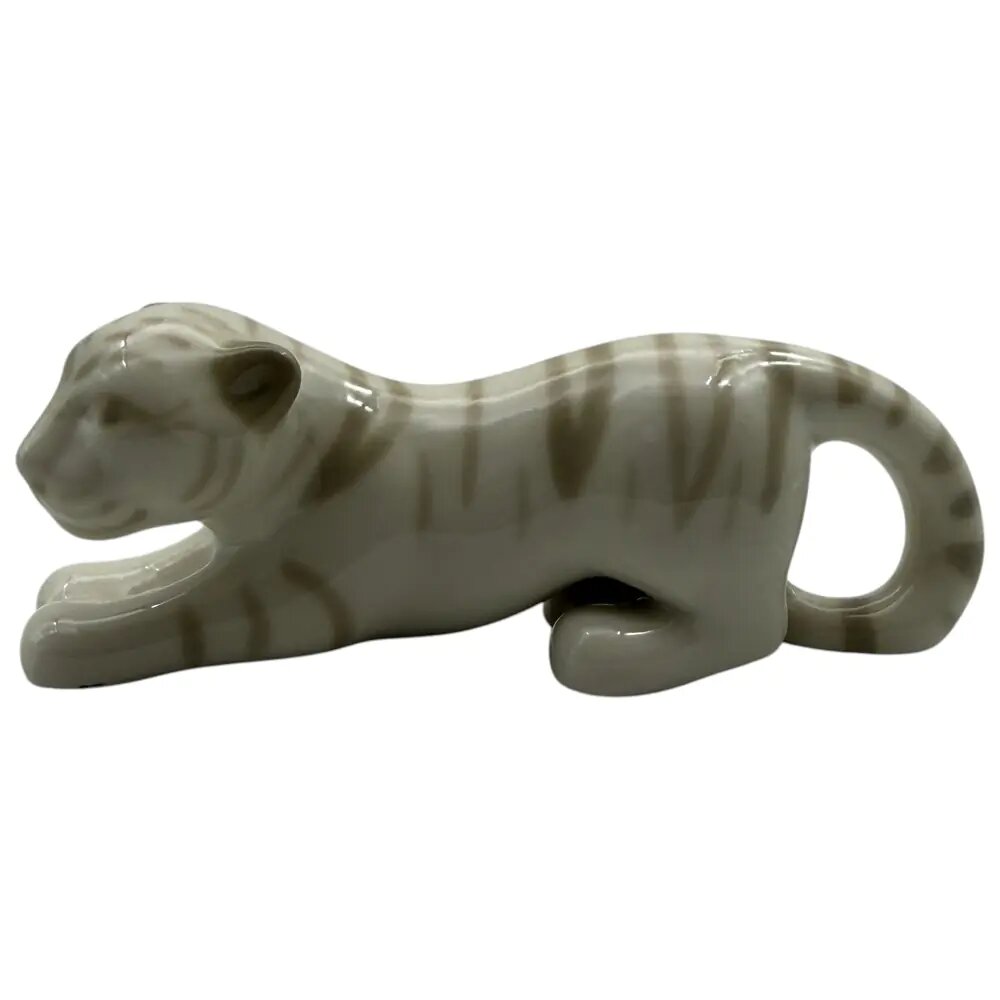 Фарфоровая статуэтка "Белый тигрёнок", автор Моцак М. А, 1973-1991 гг, Полонне ЗХК, СССР