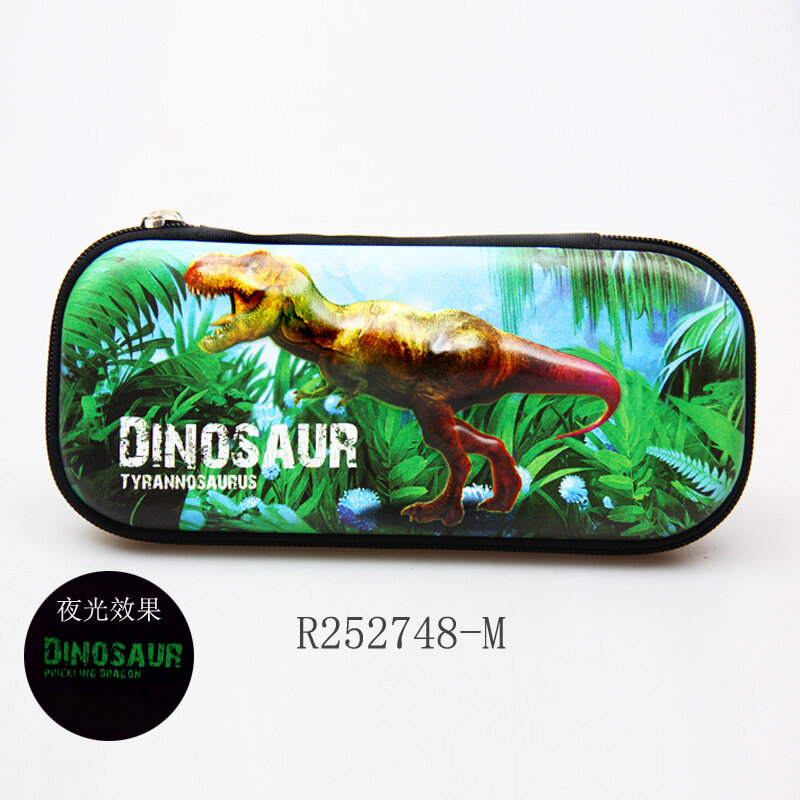 Канцелярский пенал Xigua Taro 3D Night Light для мальчиков младших классов, трехслойный, большой вместимости, с изображением динозавра, из ЭВА.