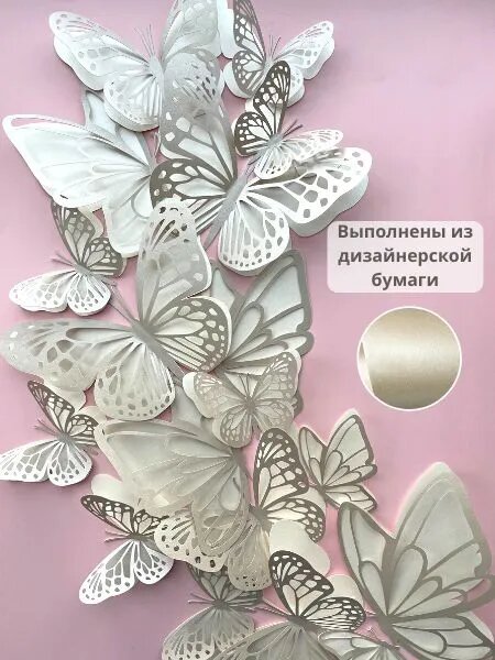 Декор на стену объемные 3D бабочки