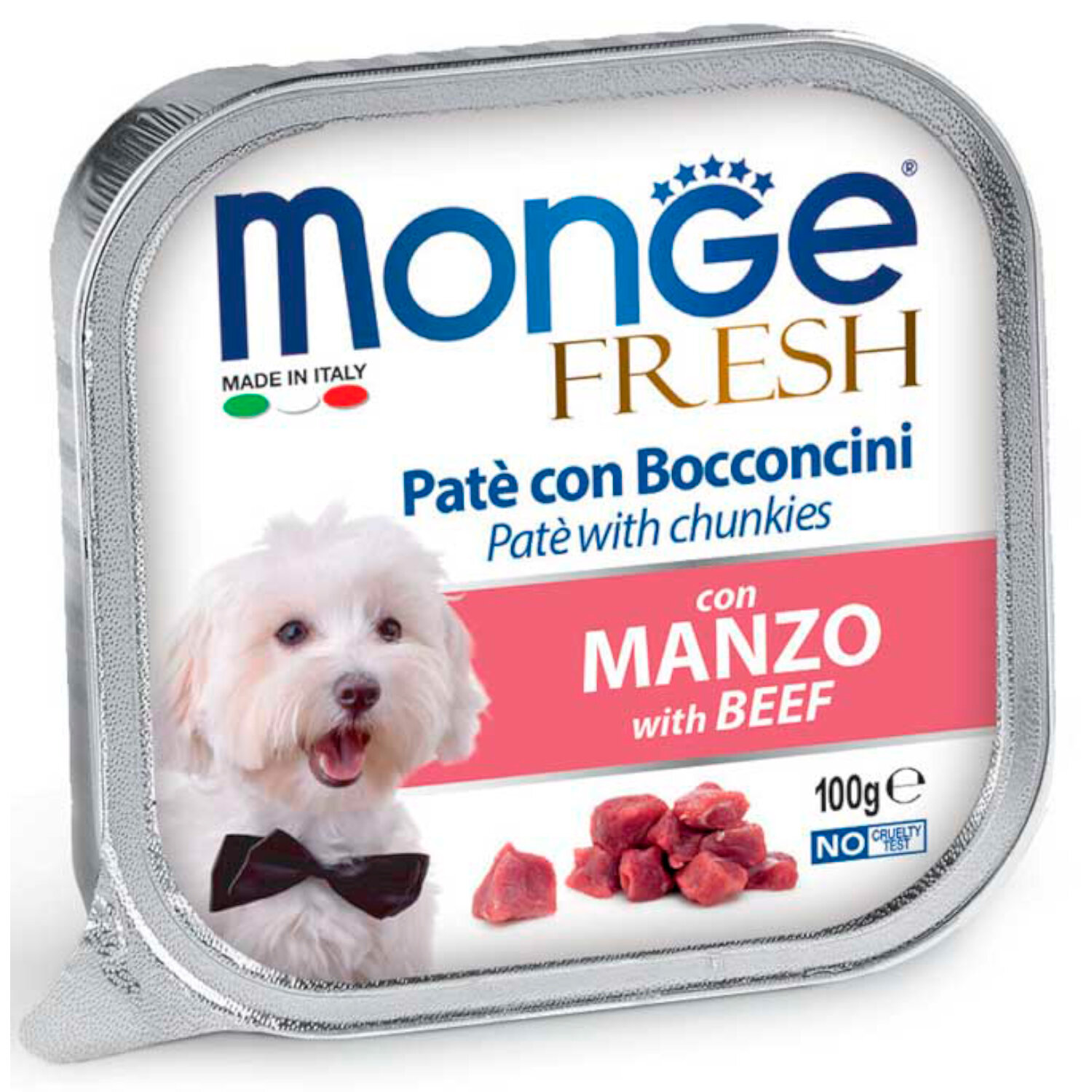 Влажный корм Monge Fresh паштет с говядиной для собак, 100гр х 16 шт