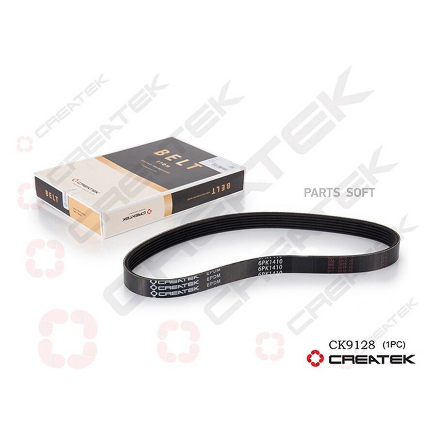 Ремень приводной 6PK1410 от официального дистрибьютора, CREATEK, артикул CK9128