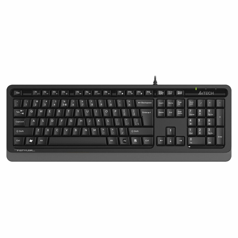Клавиатура проводная A4TECH Fstyler FKS10, USB, 104 кнопки, черная, 1530187, 514288