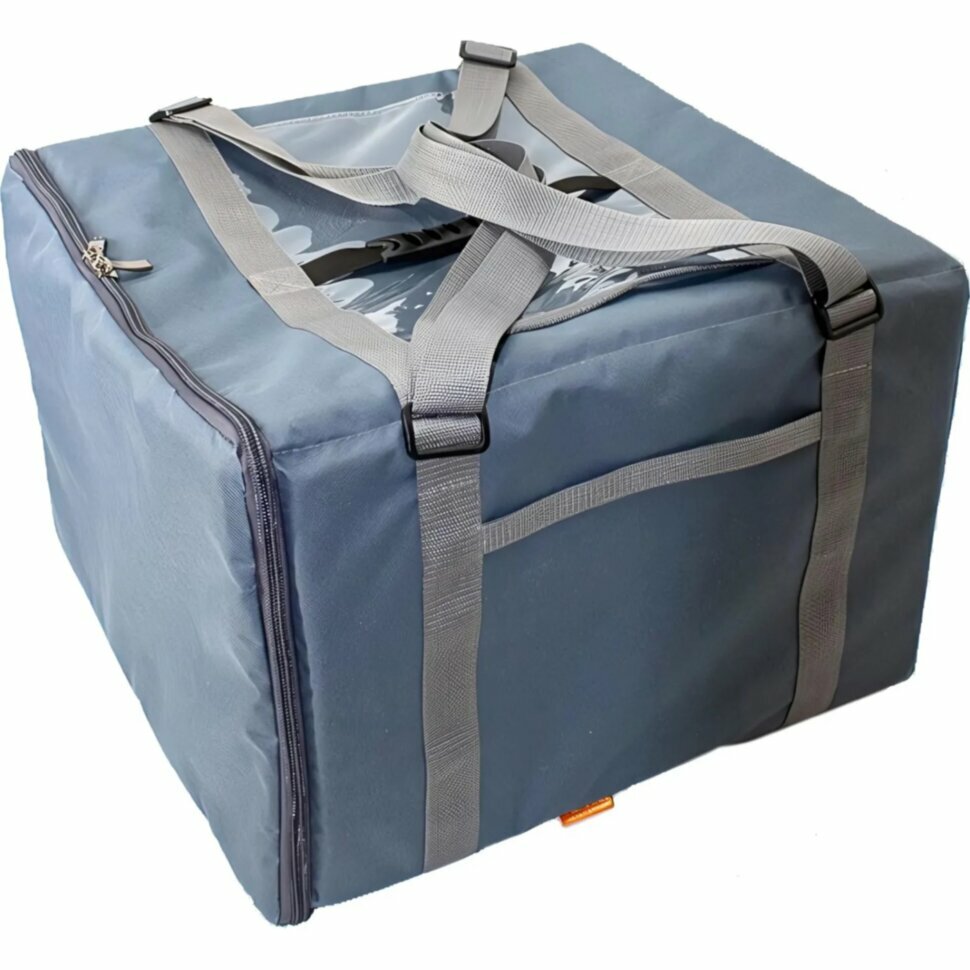 Термосумка для доставки пиццы, 45х45х30 см, 60л, Арт 026 серая, 1583185