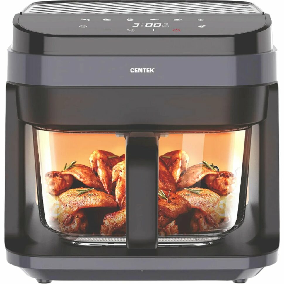 Аэрогриль Centek CT-3101,5,5л, 1350Вт, сенсорное упр, решетка, карбон. тэн, 2125146