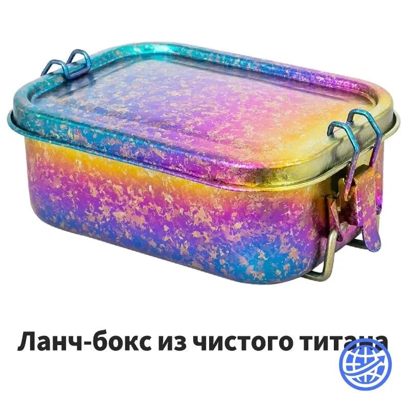 Портативная коробка для ужина из здорового титанового сплава объемом 800 мл, герметичные прямоугольные контейнеры для хранения продуктов Bento Lunch