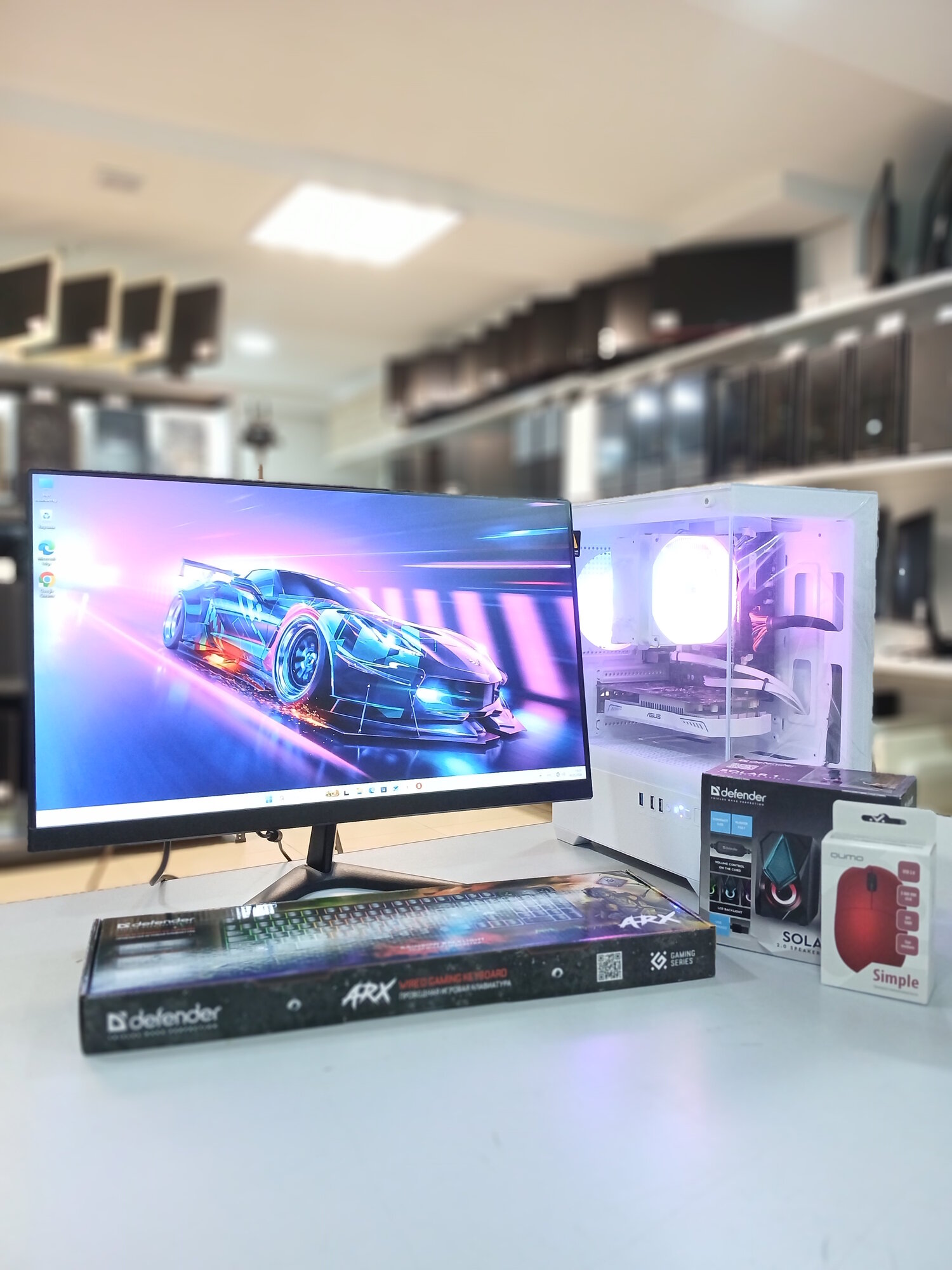 Игровой компьютер Intel Core i5, 8 ГБ, RX 460, SSD 256 ГБ, монитор 24", клавиатура и мышь, Wi-Fi