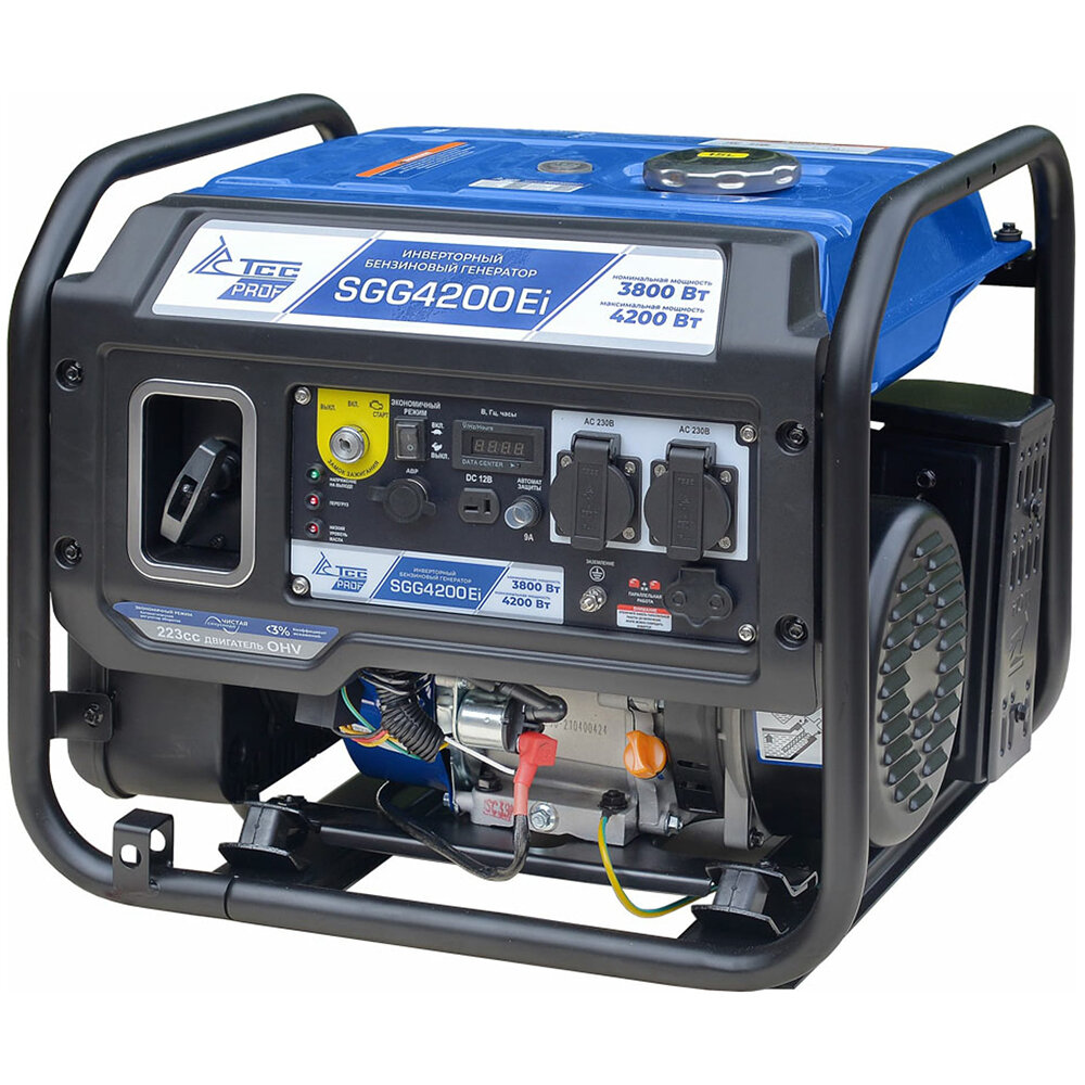 Бензиновый инверторный генератор ТСС SGG 4200Ei черно-синий 4,2-4,8кВт, 18,3 А, однофазный