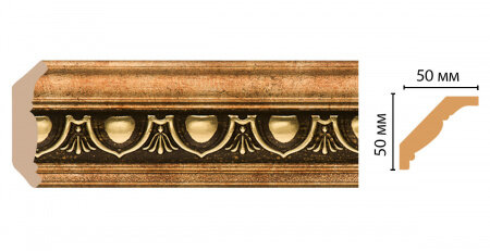 Плинтус Потолочный Decomaster 155D-57 В50хШ50хД2400 мм / Декомастер.