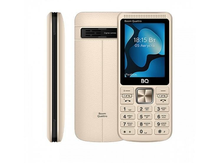 Мобильный телефон BQ 2455 Boom Quattro Золотой 4 sim 2.4″ цветной GSM 2700 mAh