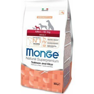 Monge Dog Speciality Mini корм для взрослых собак мелких пород лосось с рисом 800г