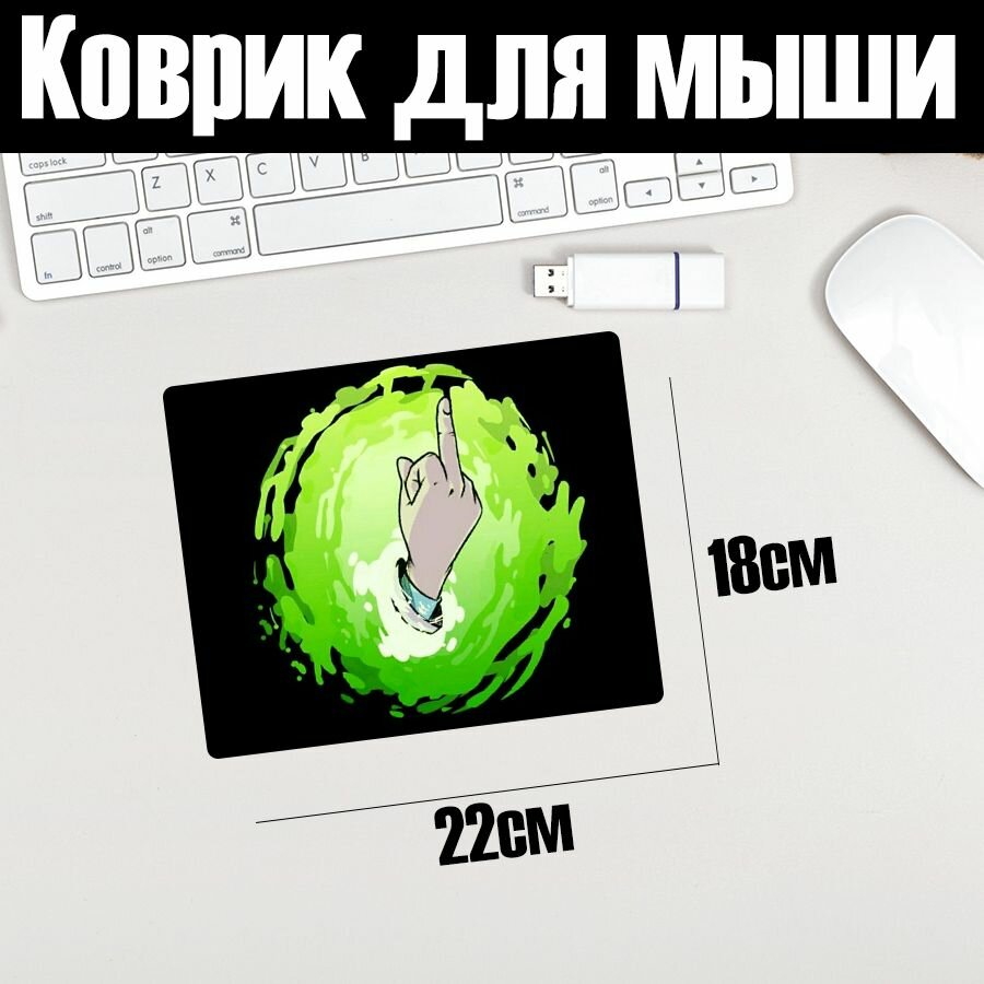 Коврик для мыши 18х22 с принтом "Рик и Морти№3"