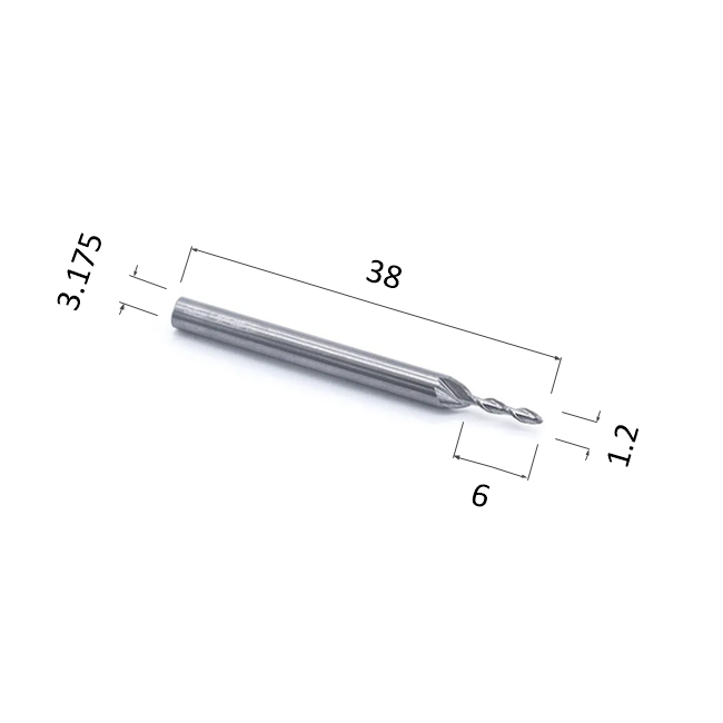 Фреза DJTOL N2QX3.1.206 спиральная двухзаходная сферическая (по дереву, композиту (АКП), пластику)